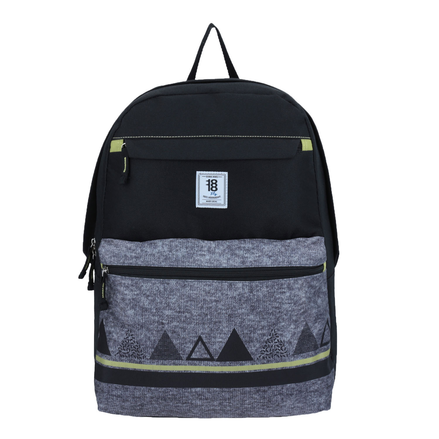 1863548-3 Mochila con triángulos en bolsillo frontal