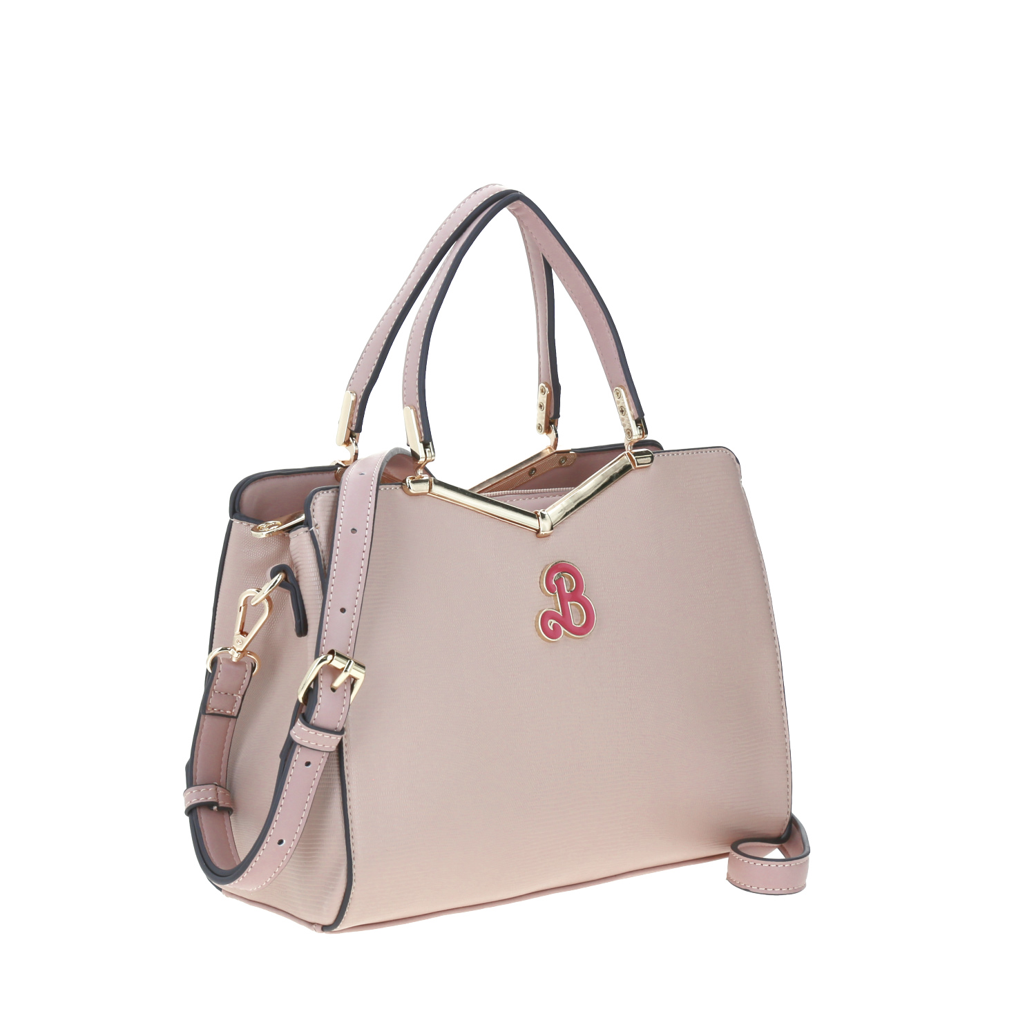 BR22079-P Satchel Barbie x Gorett Rosa con bolsillos con imán